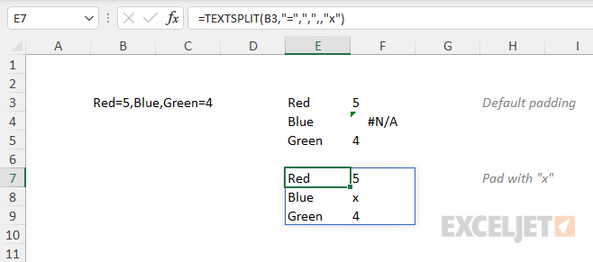 Excel TEXTSPLIT function | Exceljet